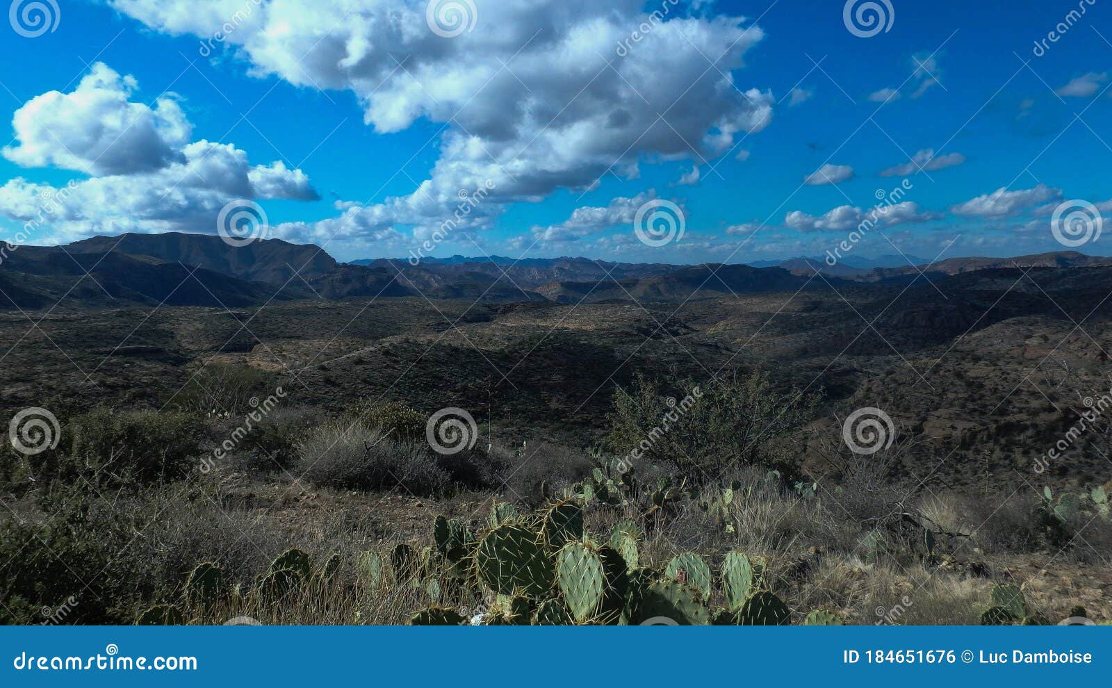 Apache trail, Arizona stock photo. Image of cactus, blue - 184651676
