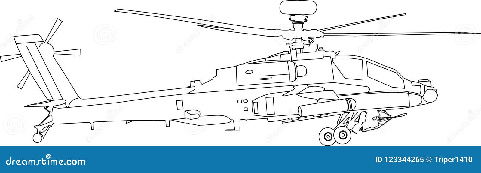 Apache war machine vector stock vector. Illustration of vector - 123344265