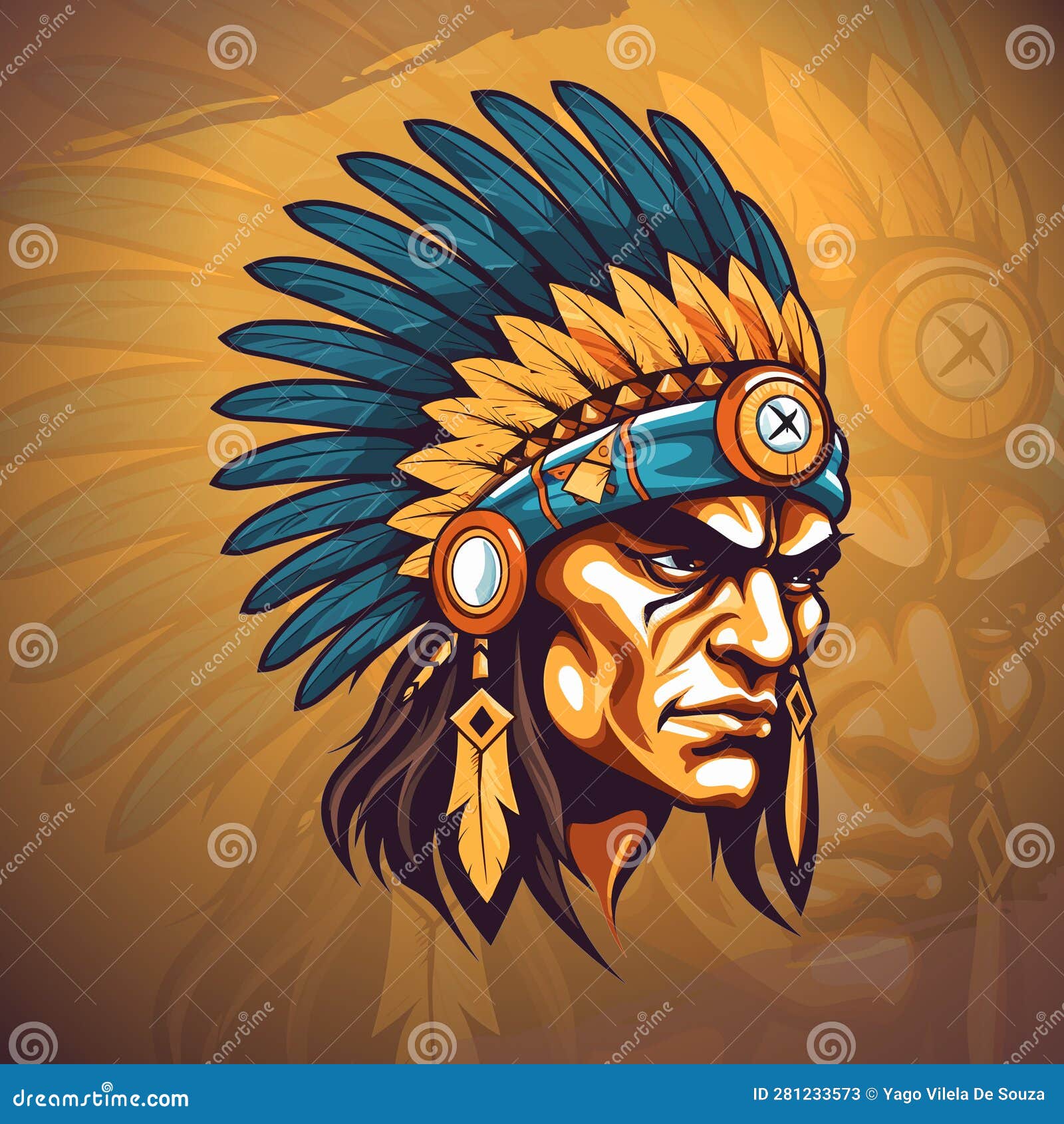 Sport Team Apache Warrior: Mascot Logo Design Vector - Modern ...