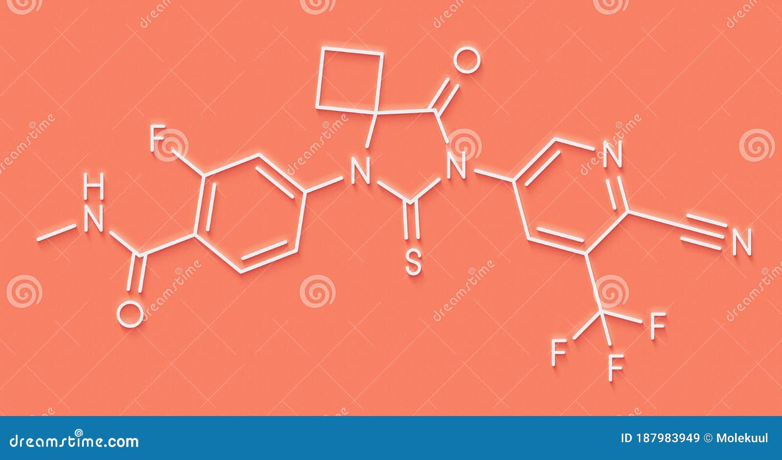 Apalutamide Prostate Cancer Drug Molecule. Skeletal Formula. Stock ...