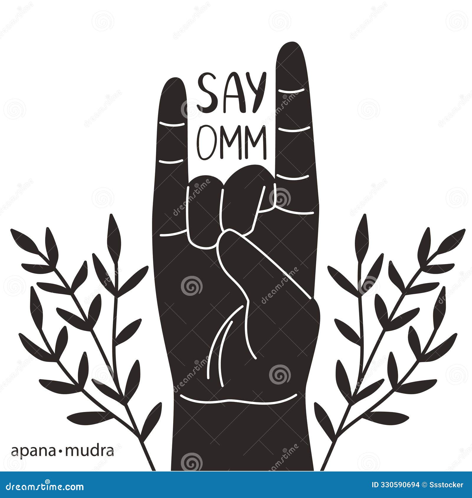 Apana Mudra / Gesture Of Life Force. Vector | CartoonDealer.com #188713688
