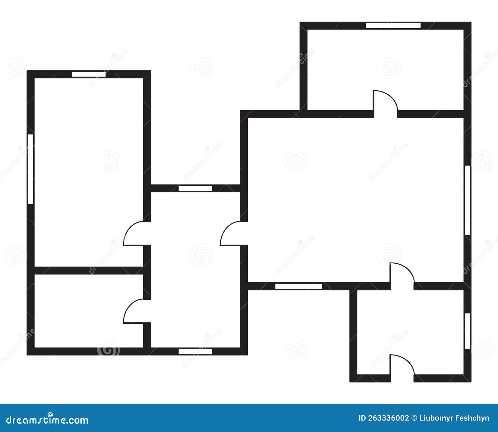 Apartment Architectural Plan. Top View of Floor Plan. Vector Blueprint ... Apartment Architectural Plan. Top View of Floor Plan. Vector Blueprint ...
