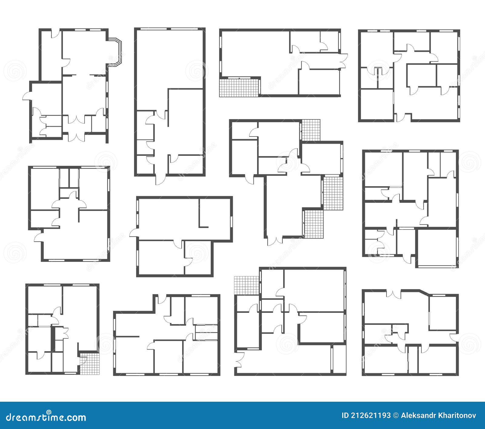 Apartment Architectural Plan. Top View Of Floor Plan. Vector Blueprint ... Apartment Architectural Plan. Top View Of Floor Plan. Vector Blueprint ...
