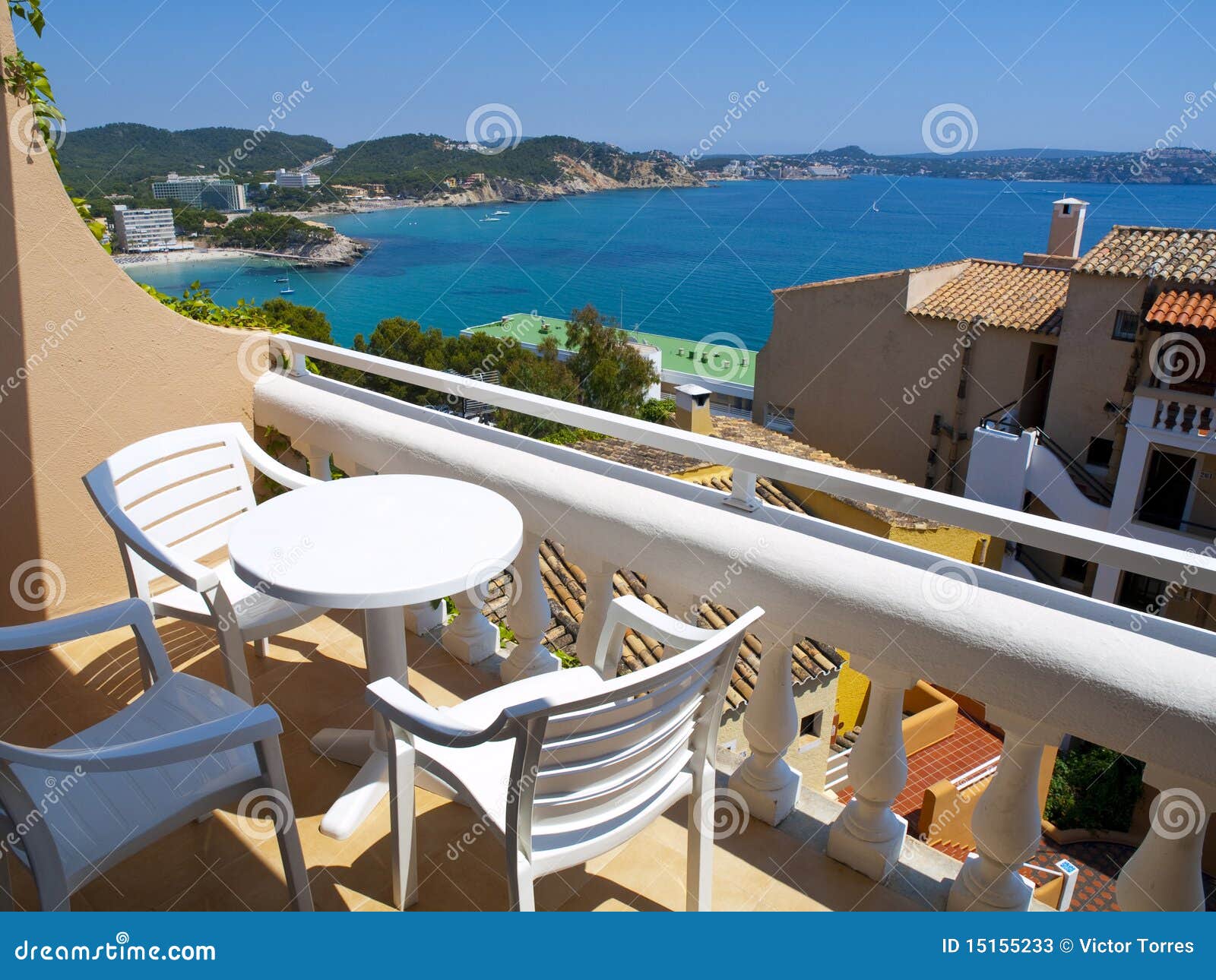 Apartment Balcony in Mallorca, Spain Stock Image - Image of summer ...