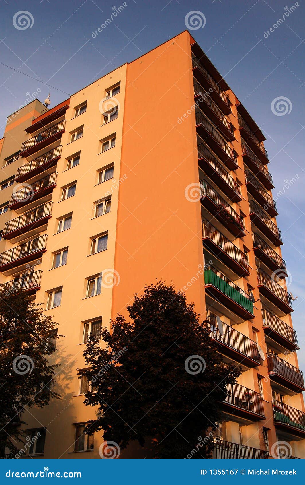 Apartment block stock image. Image of block, high, city - 1355167