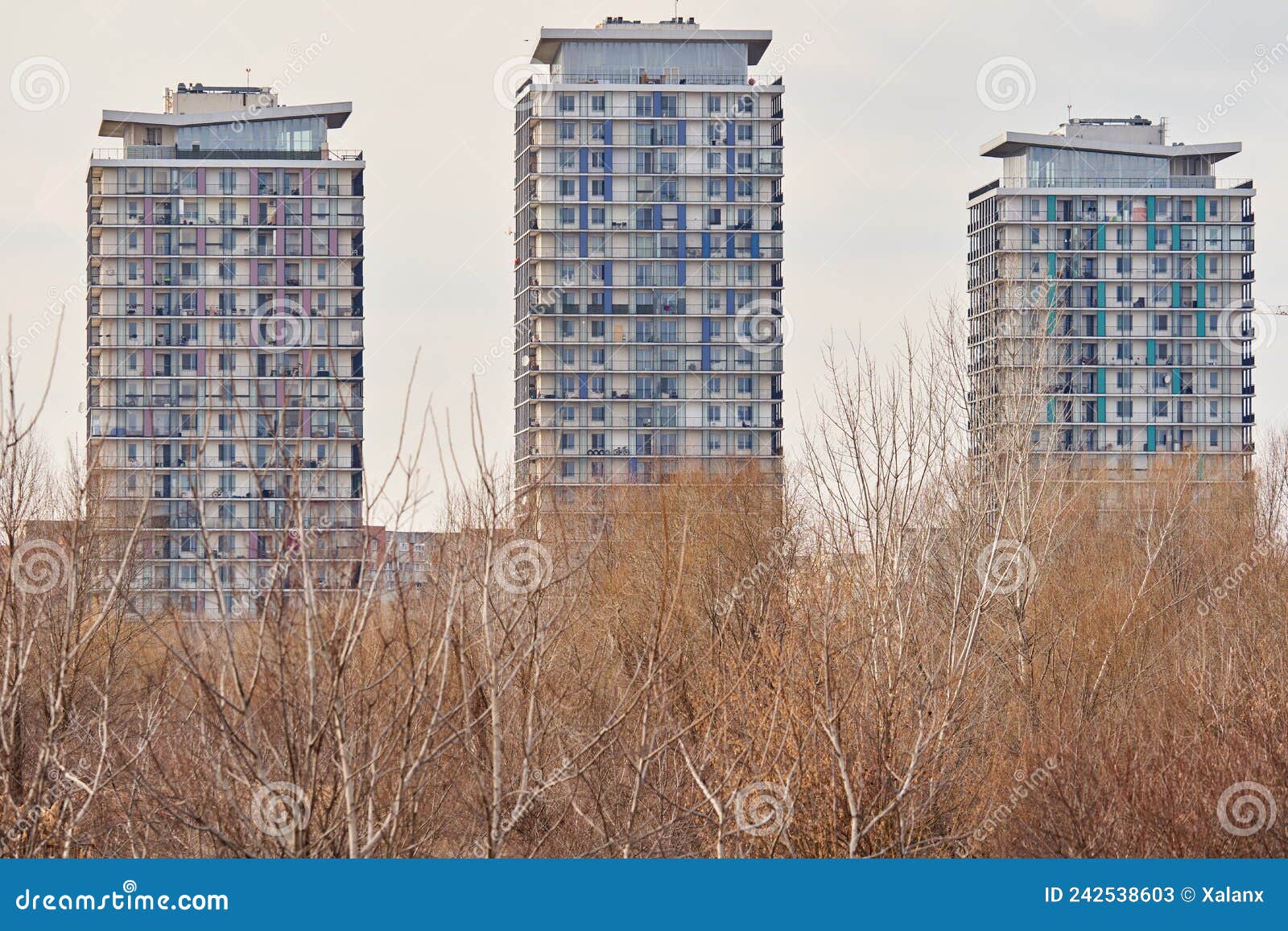 Apartment block complex stock image. Image of park, cityscape - 242538603