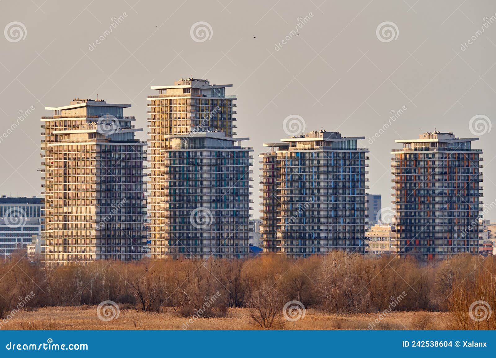 Apartment block complex stock photo. Image of high, house - 242538604