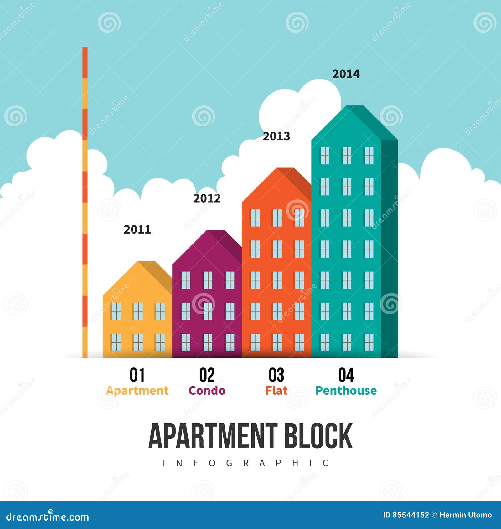 Apartment Block Infographic Stock Vector - Illustration of business ...