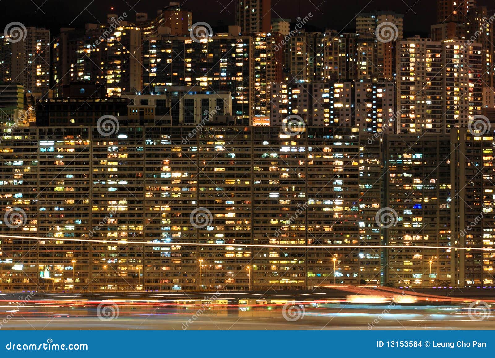 Apartment block at night stock photo. Image of crowded - 13153584
