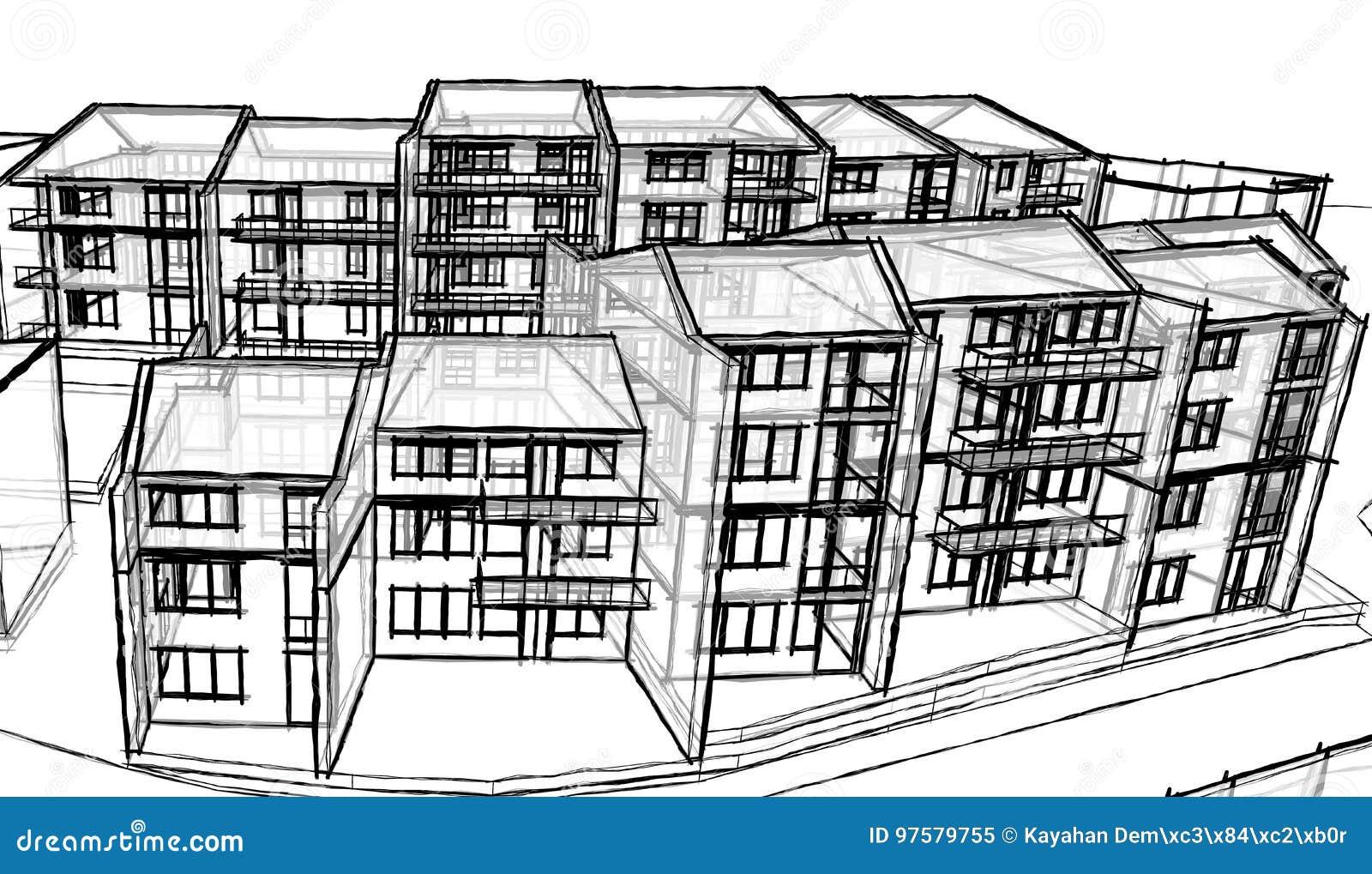 Apartment building stock vector. Illustration of europe - 97579755