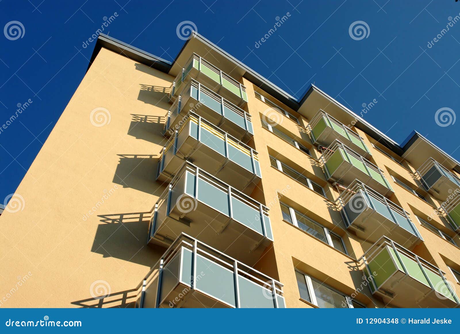 Apartment Building Balconies Stock Photo - Image of blue, house: 12904348
