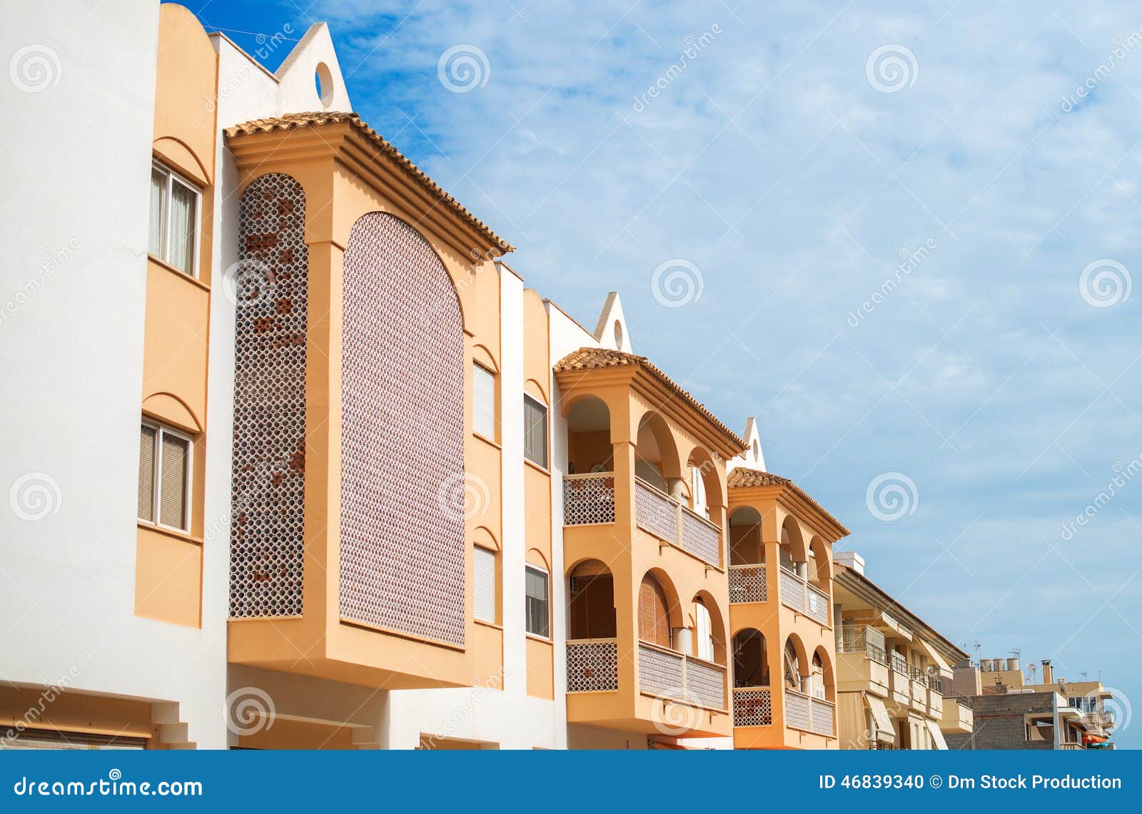 Apartment Building with Balconies. Stock Photo - Image of facade ...