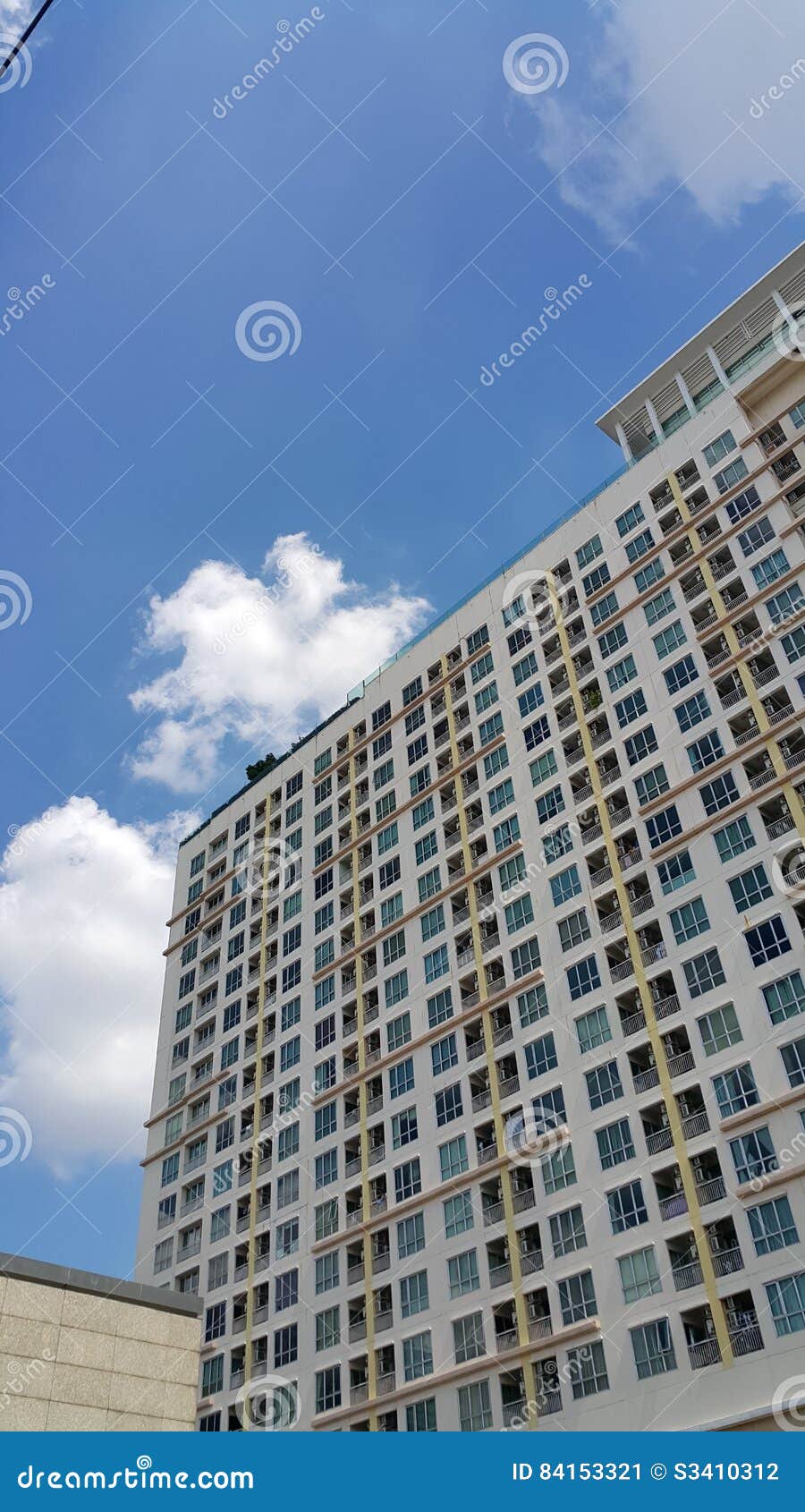 Apartment Building and Beautiful Clouds. Stock Image - Image of facade ...