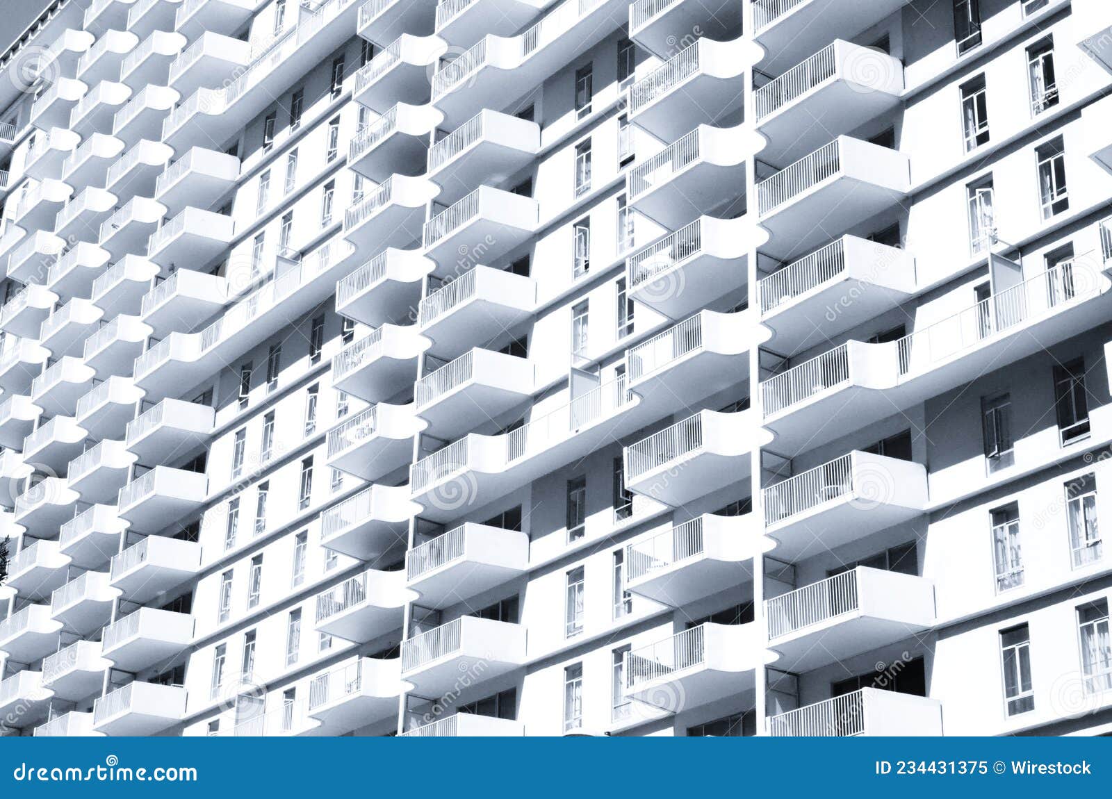 Apartment Building Blocks with Balconies on a Sunny Day Stock Image ...