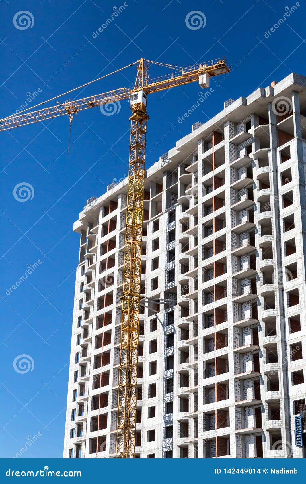Apartment Building Construction Stock Photo - Image of panel, crane ...