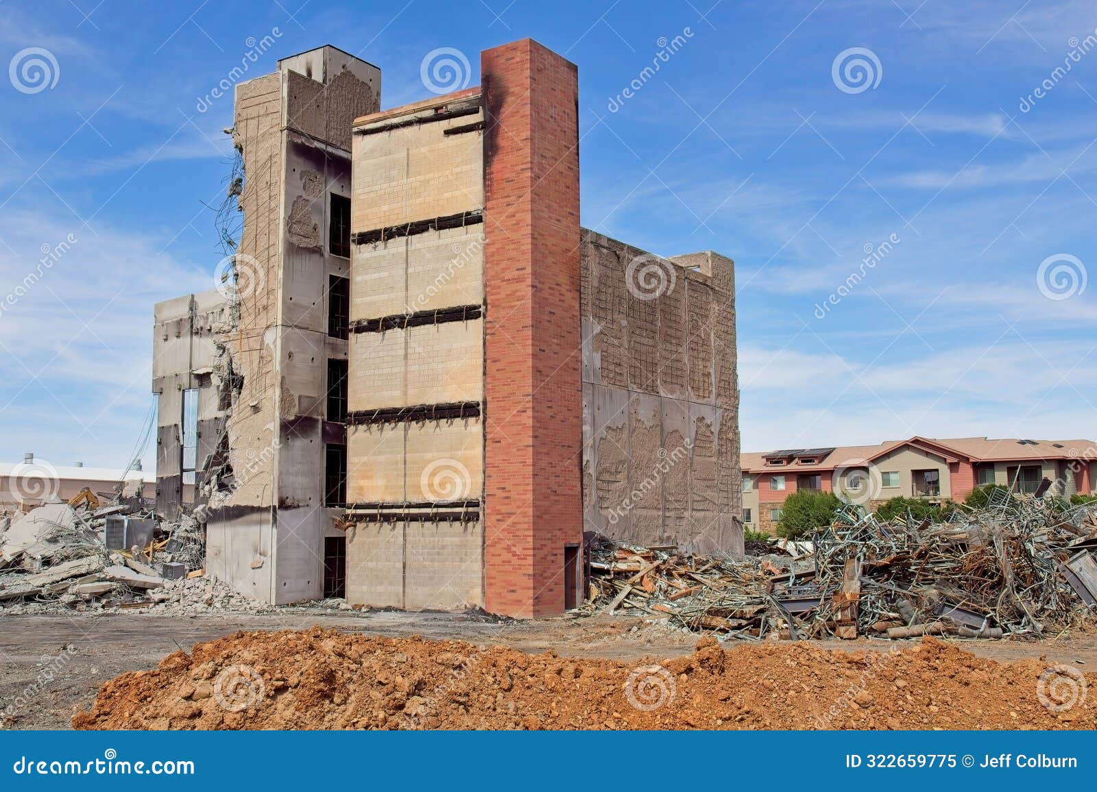 Apartment Building Destroyed by Fire. Stock Image - Image of building ...