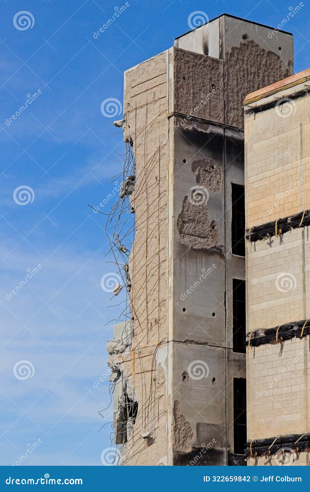 Apartment Building Destroyed by Fire. Stock Photo - Image of ...