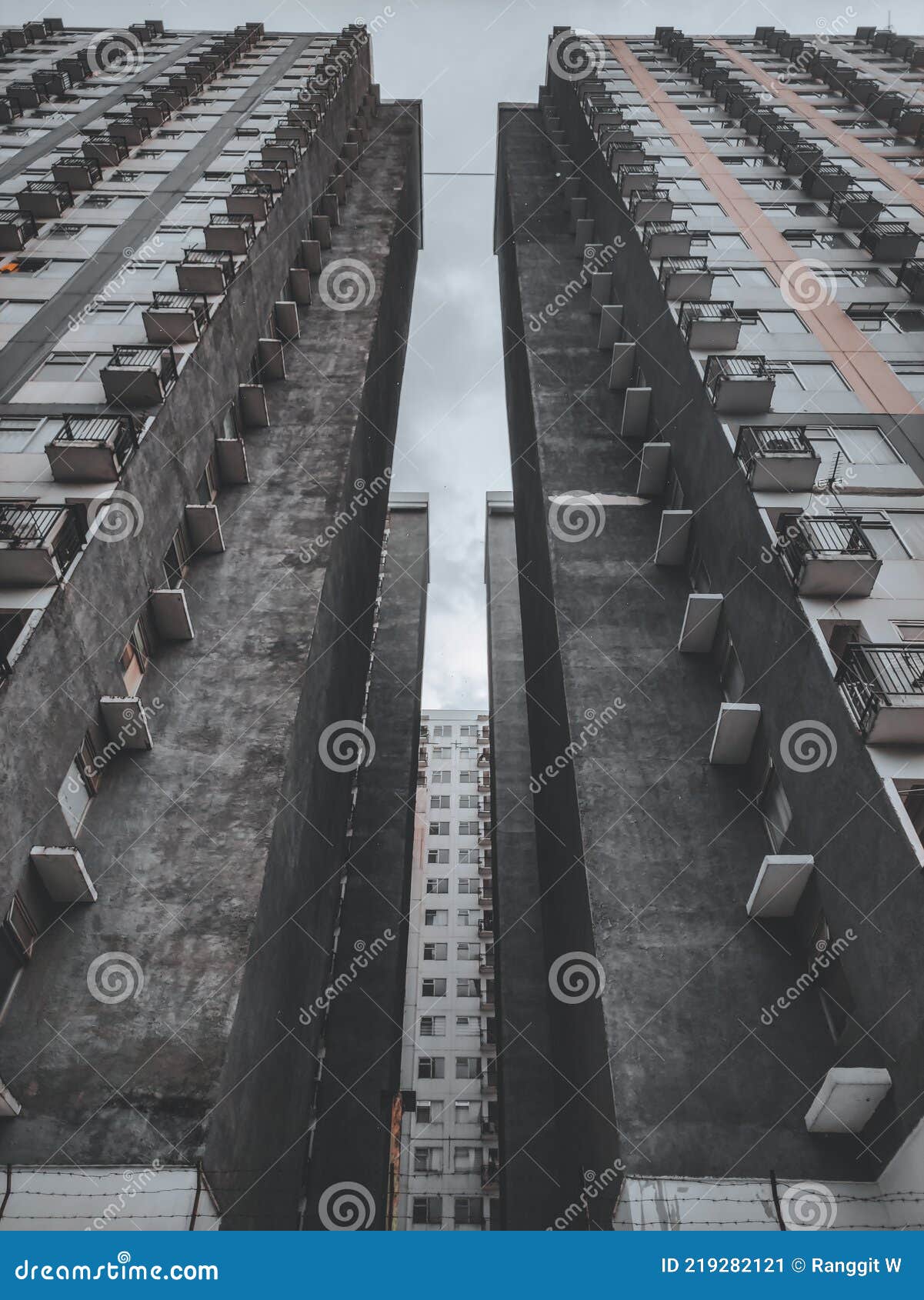 Apartment Building Down Perspective View Stock Image - Image of ...