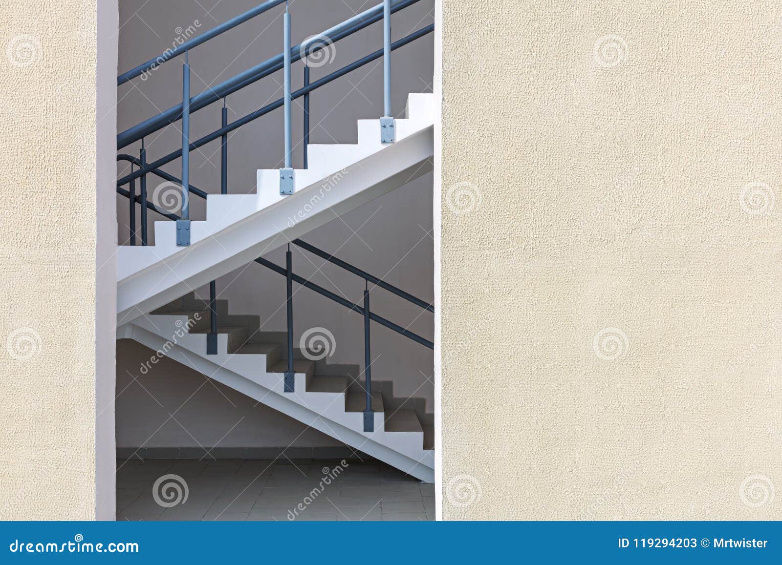 Apartment Building Emergency Exit Staircase or Fire Escape Stock Image ...