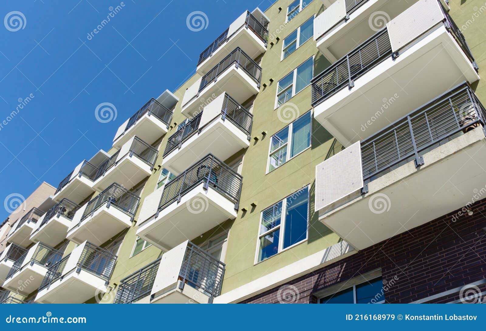 Apartment Building Exterior with Balconies Stock Image - Image of ...
