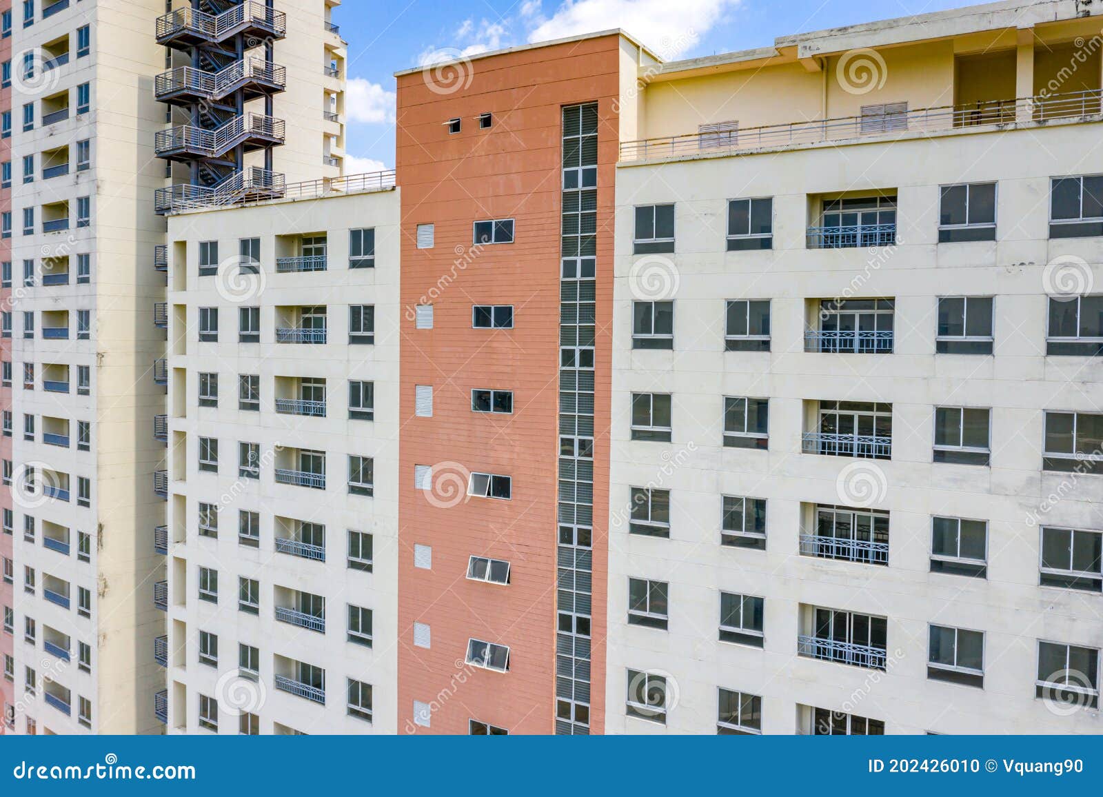 Apartment Building Exterior with Windows and Balconies Stock Photo ...