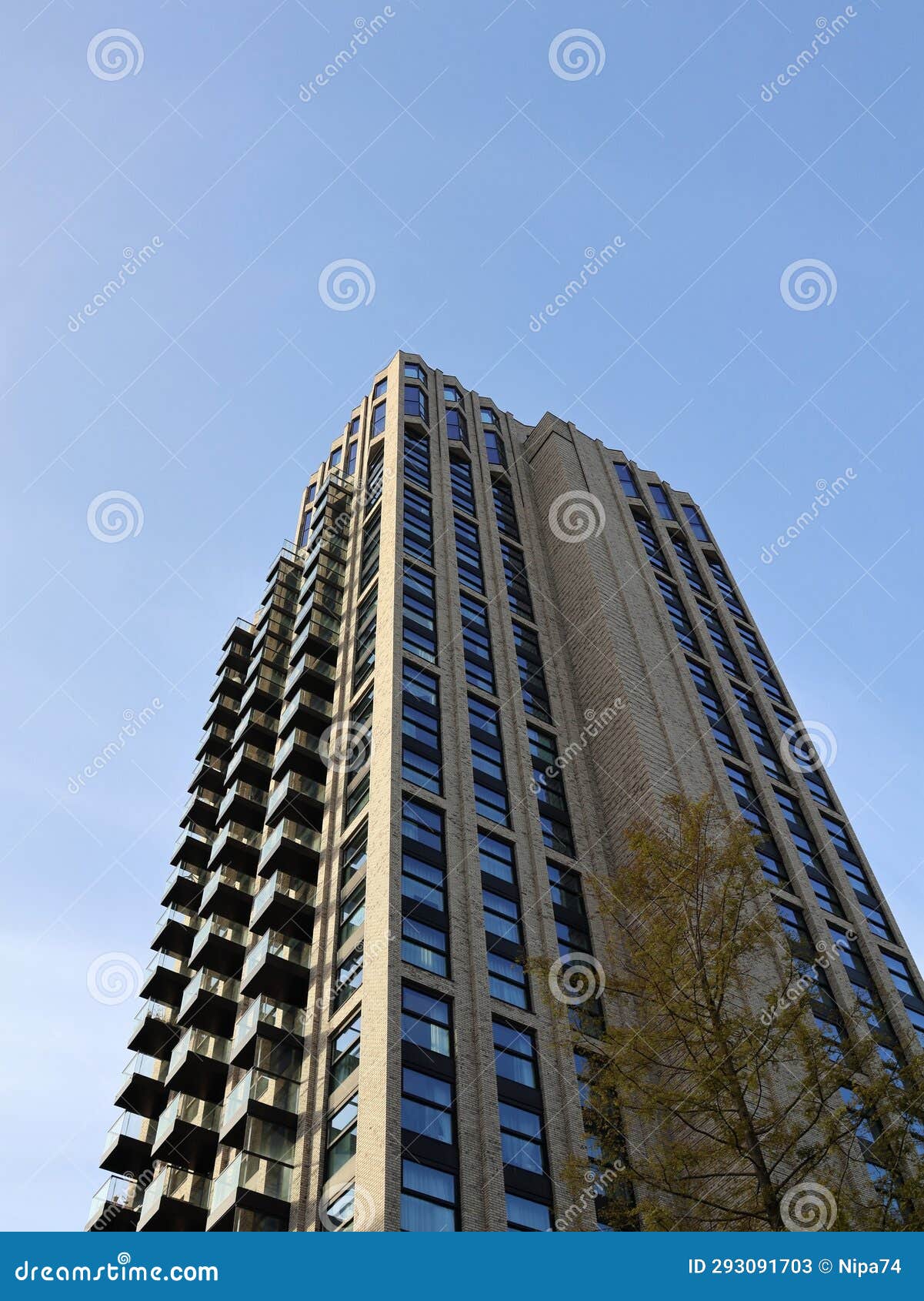 Apartment Building in Frog Perspective. Skyscraper. Stock Image - Image ...