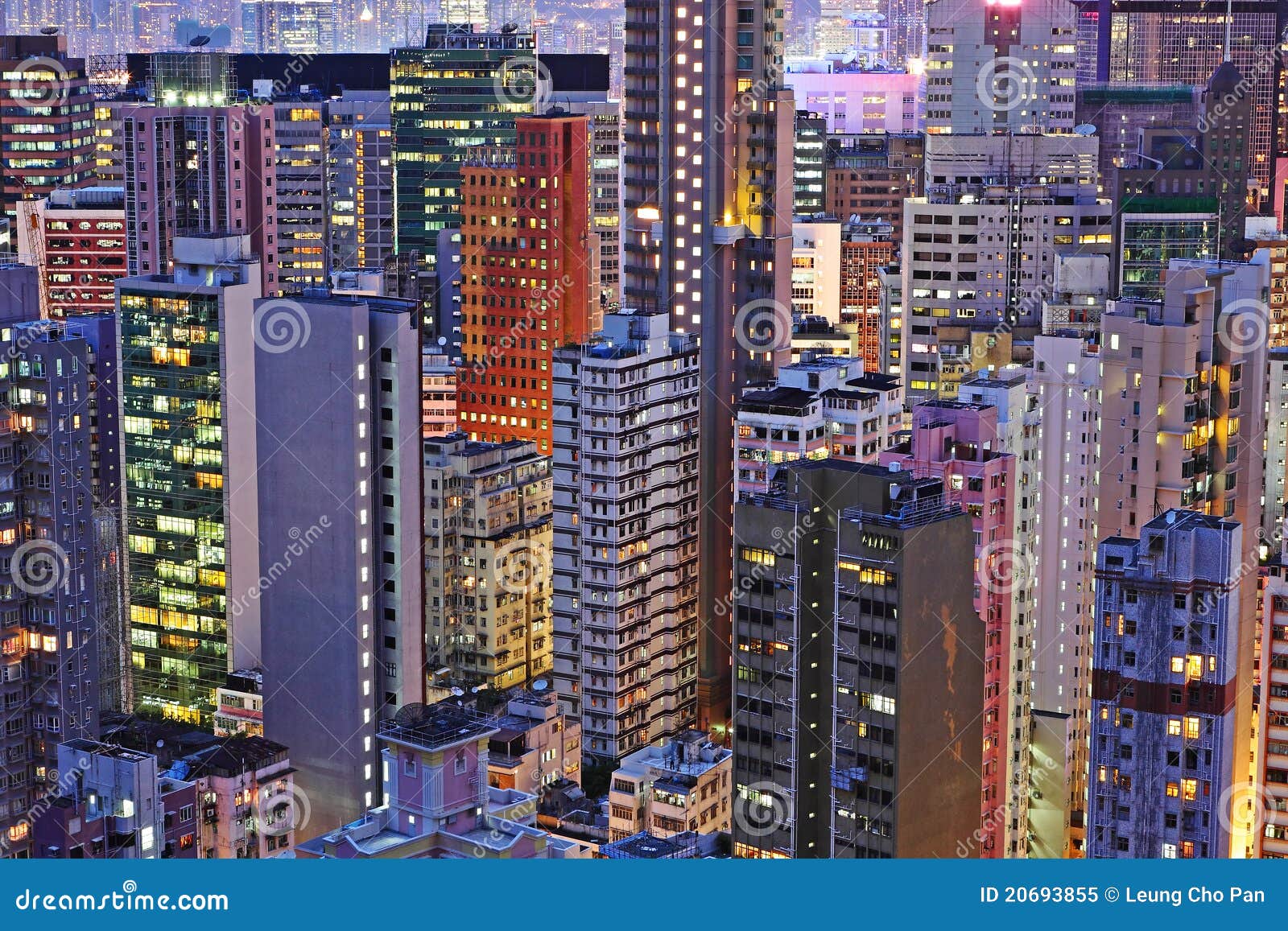 Apartment Building at Night Stock Image - Image of infrastructure, kong ...