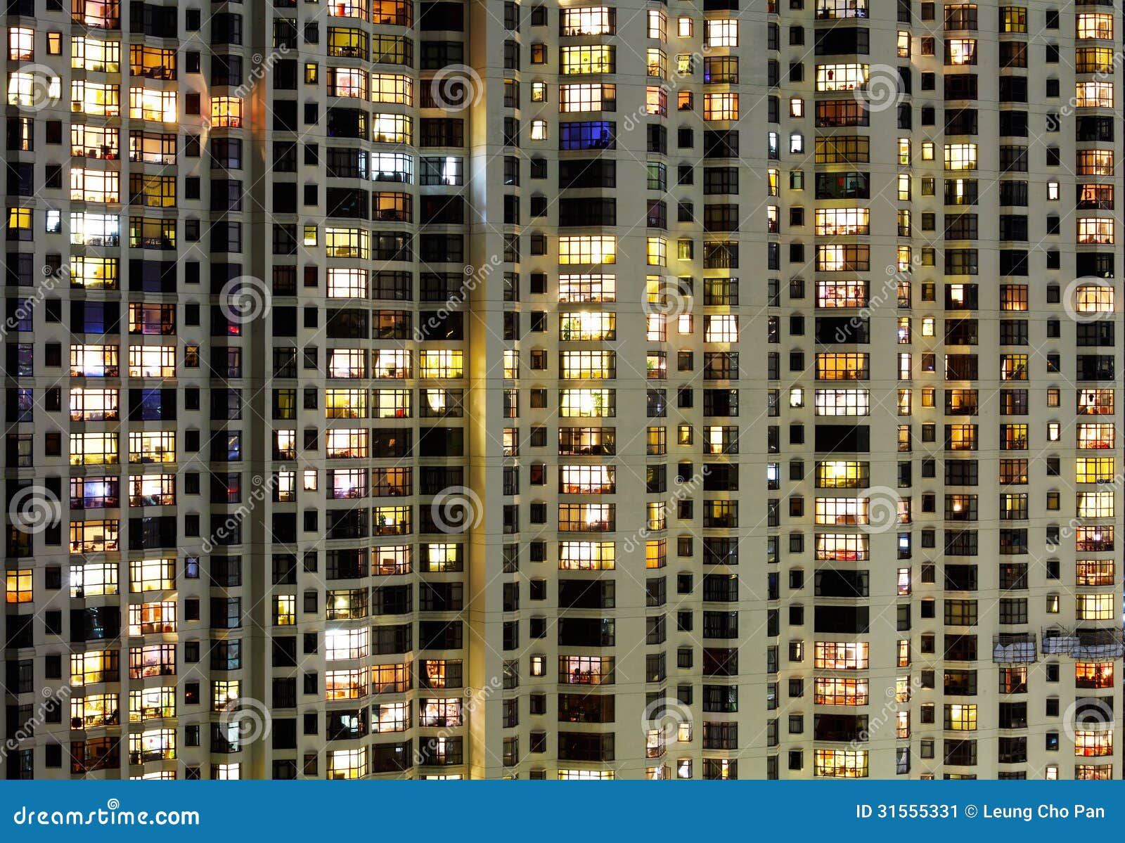 Apartment Building at Night Stock Image - Image of hong, life: 31555331