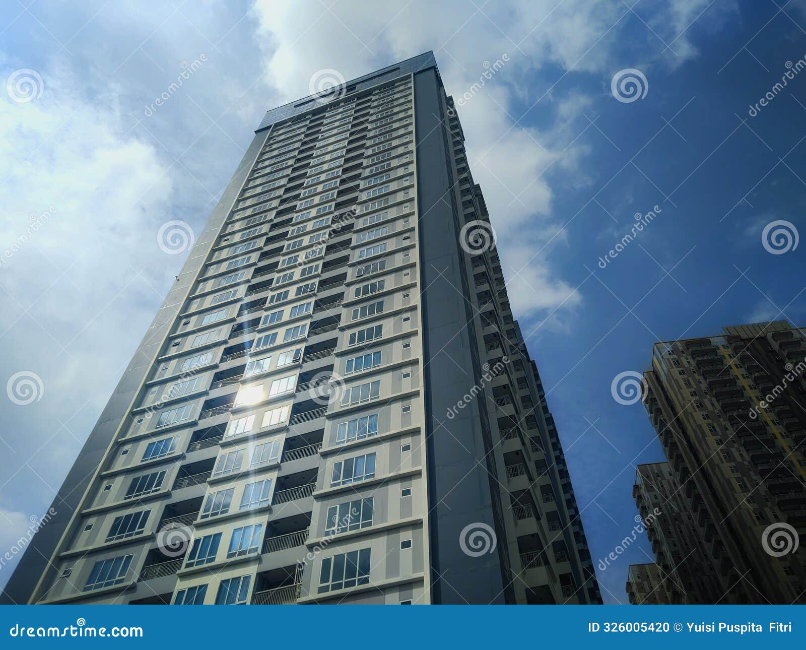 Apartment building stock photo. Image of blue, city - 326005420