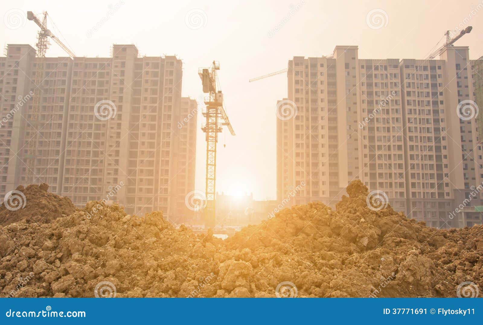 Apartment building site stock image. Image of city, earth - 37771691