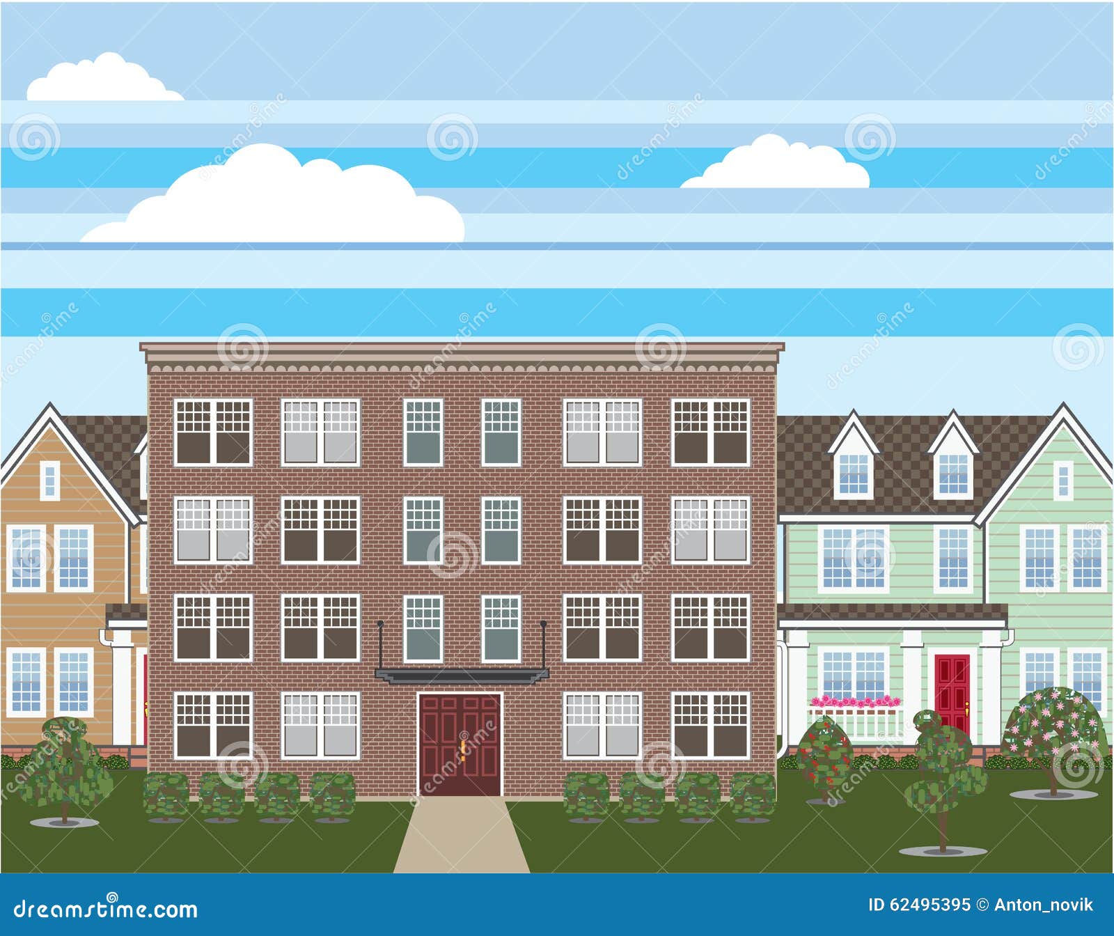 Apartment building vector stock vector. Illustration of income - 62495395