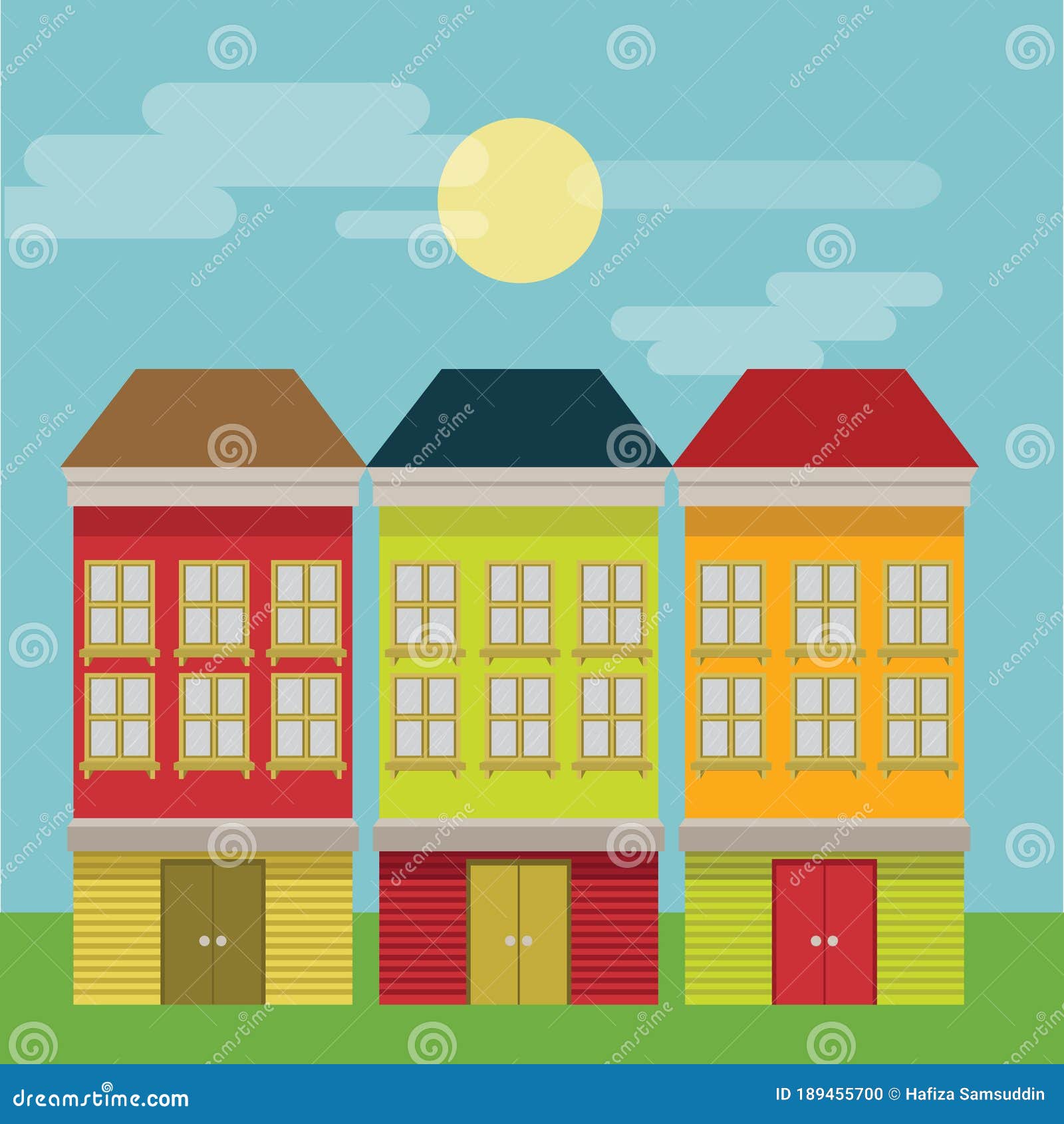 Apartment Building. Vector Illustration Decorative Design Stock Vector ...