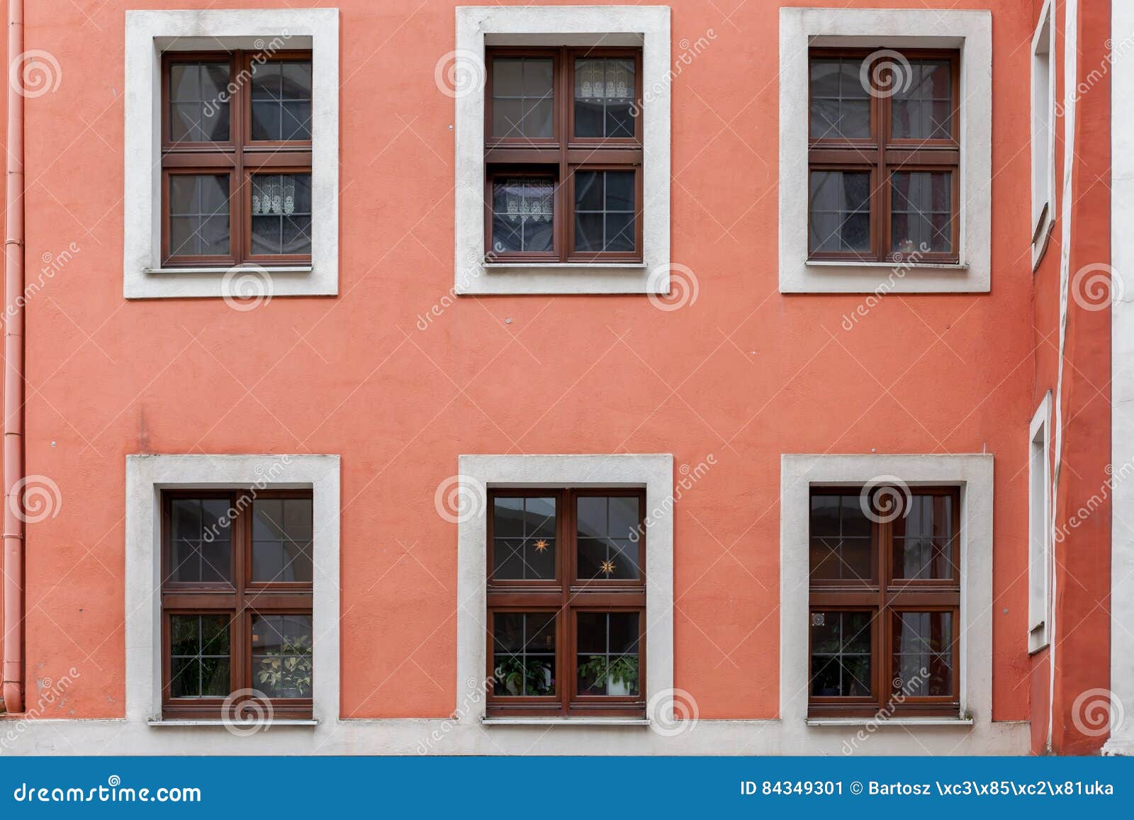 Apartment Building Windows in an Old City Stock Image - Image of view ...