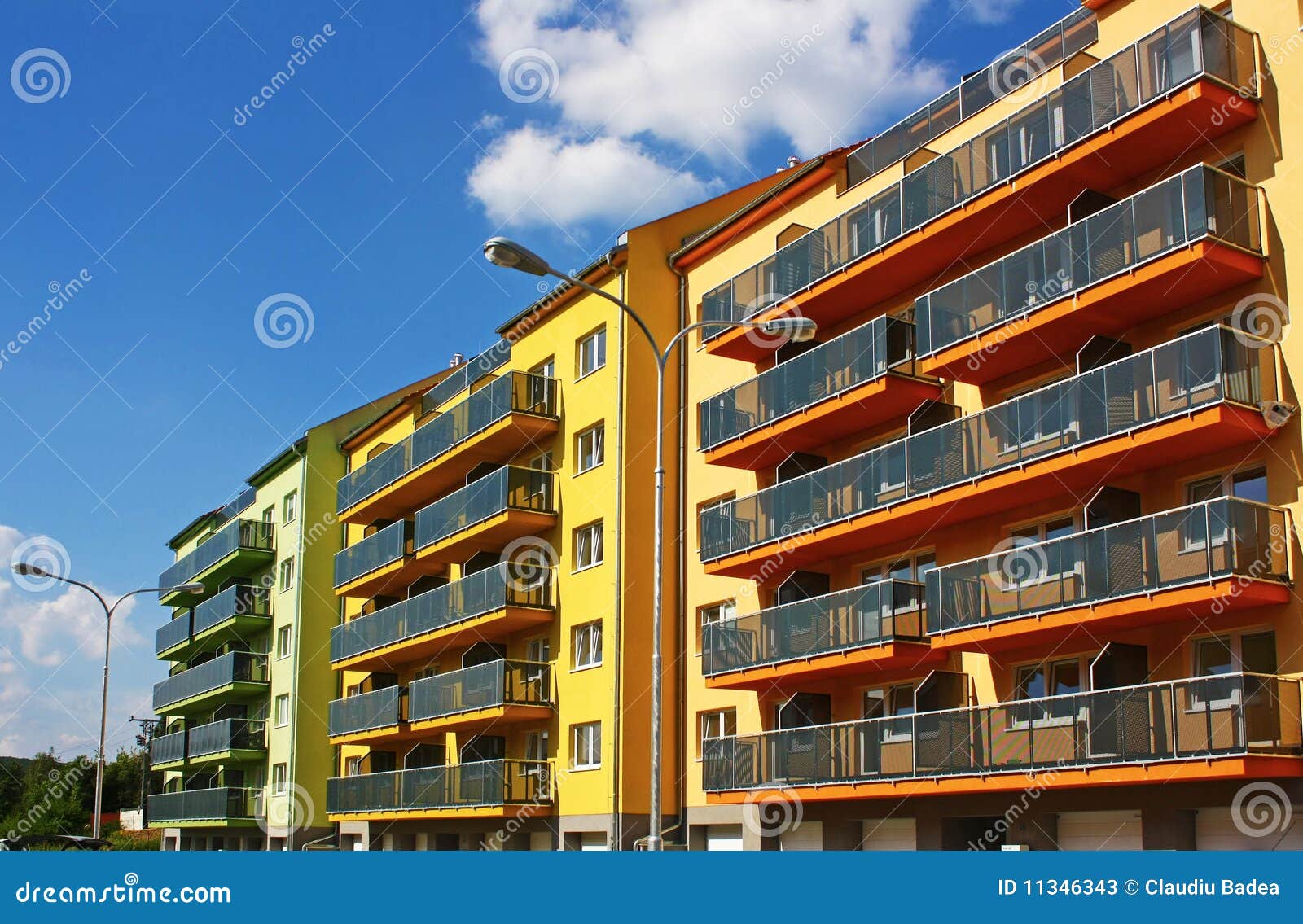 Apartment Buildings stock image. Image of resort, orange - 11346343