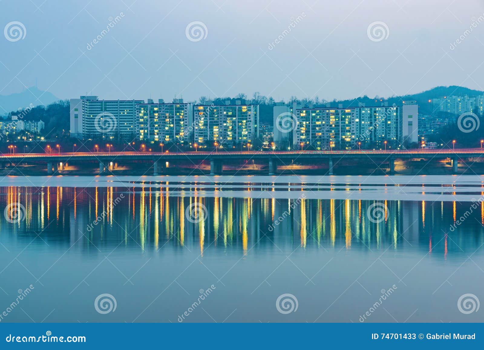 Apartment Buildings Along a River Stock Image - Image of flats, river ...
