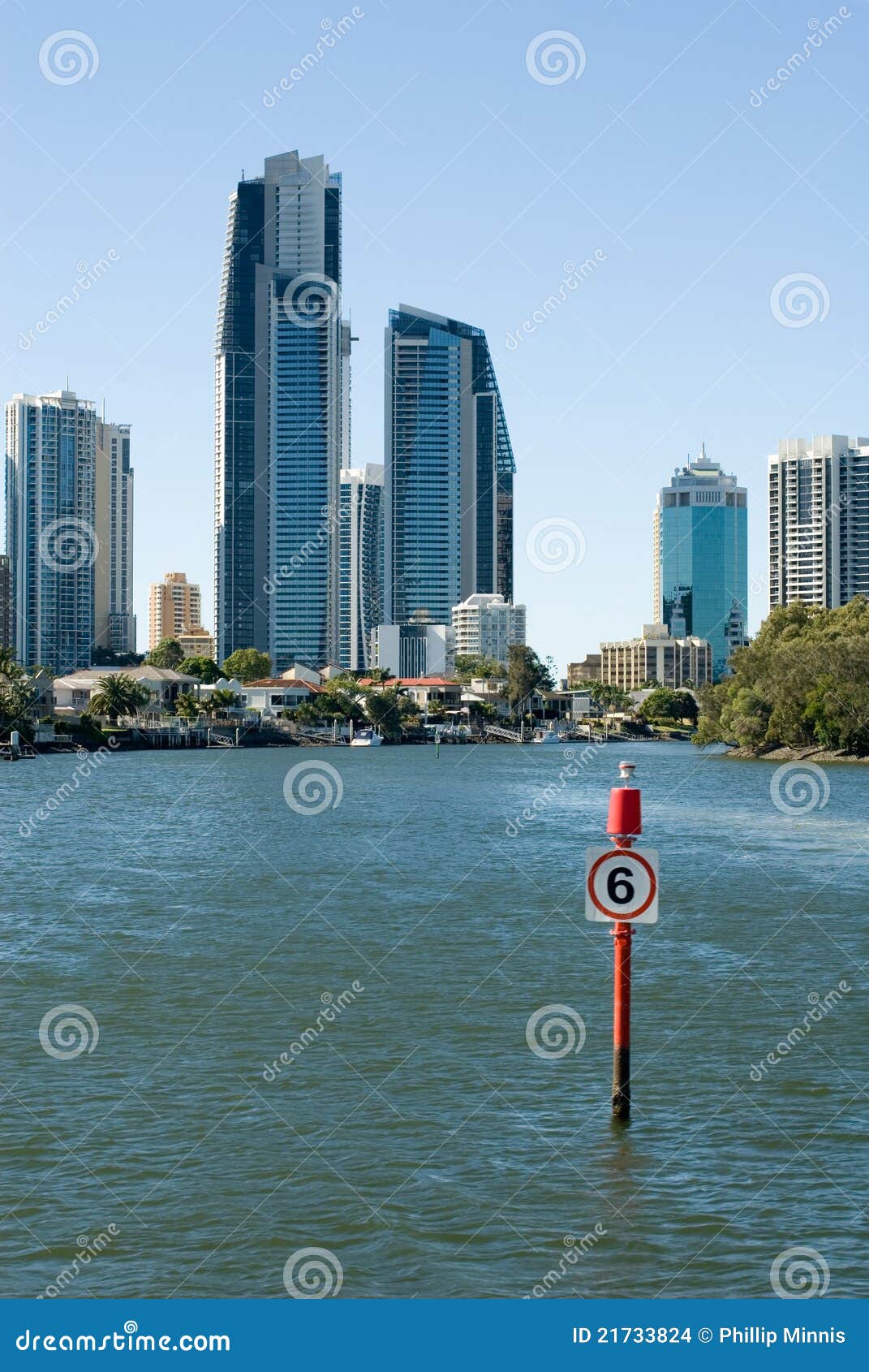 Apartment Buildings on Waterway Stock Photo - Image of contemporary ...