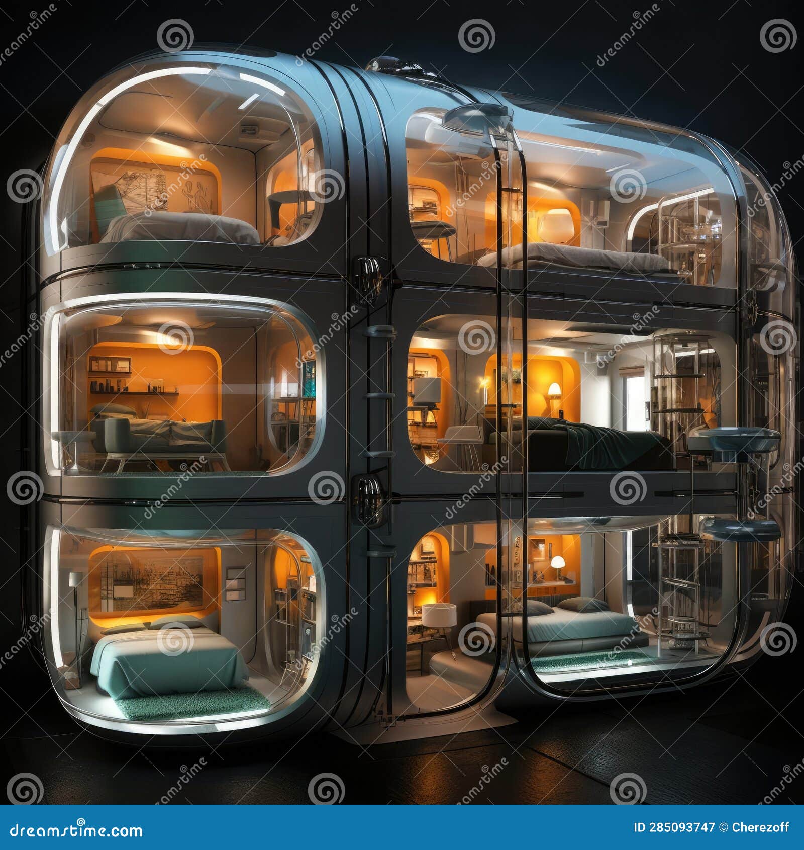 Capsule Type Apartment, High Technology Stock Illustration ...