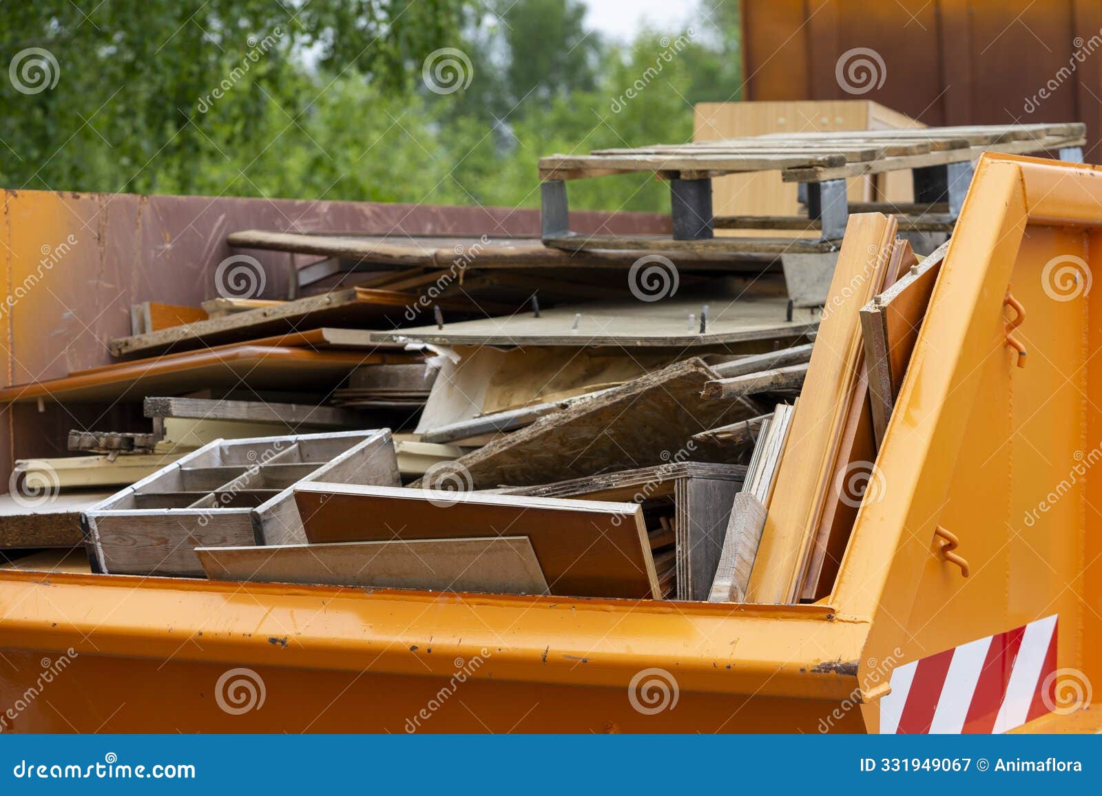 Apartment Clearance Bulky Waste on a Container Stock Image - Image of ...