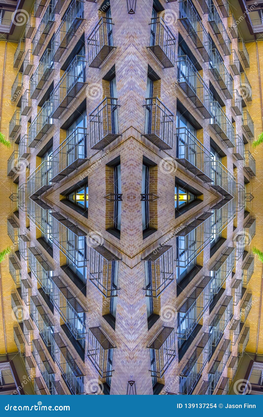 An Apartment Complex Balconies with Complex Design Stock Photo - Image ...