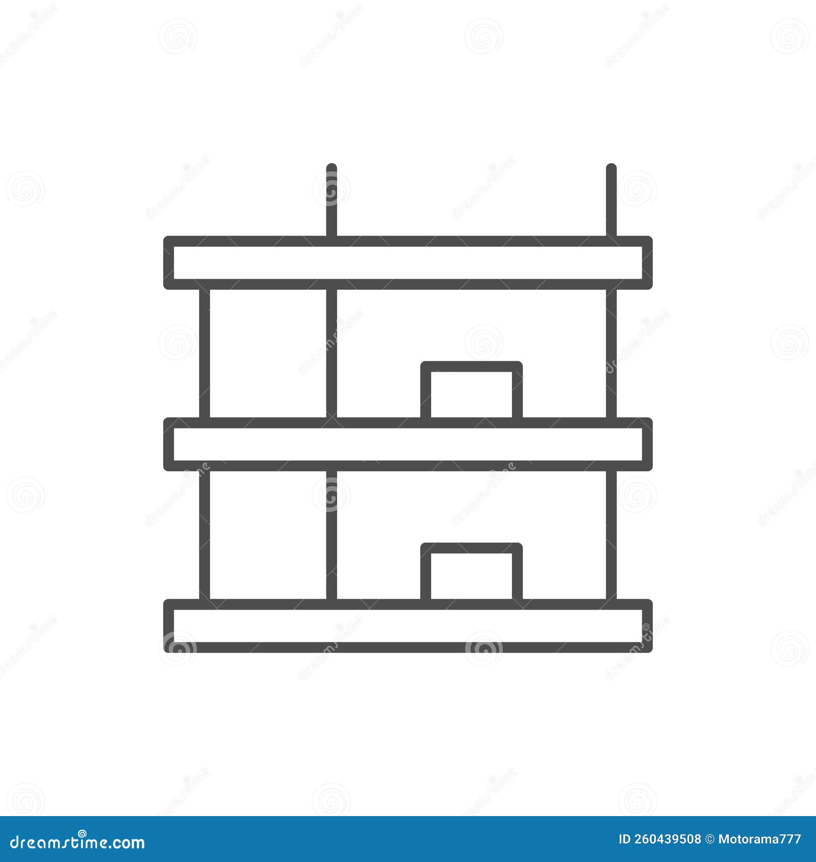 Apartment Construction Line Outline Icon Stock Vector - Illustration of ...