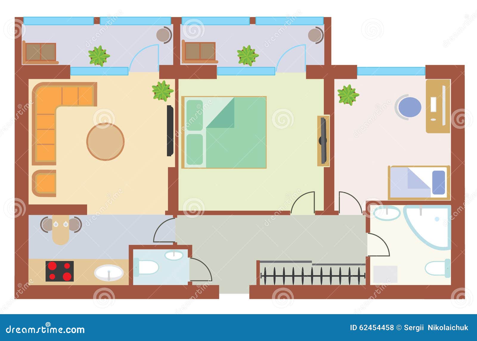 Apartment drawing stock vector. Illustration of house - 62454458