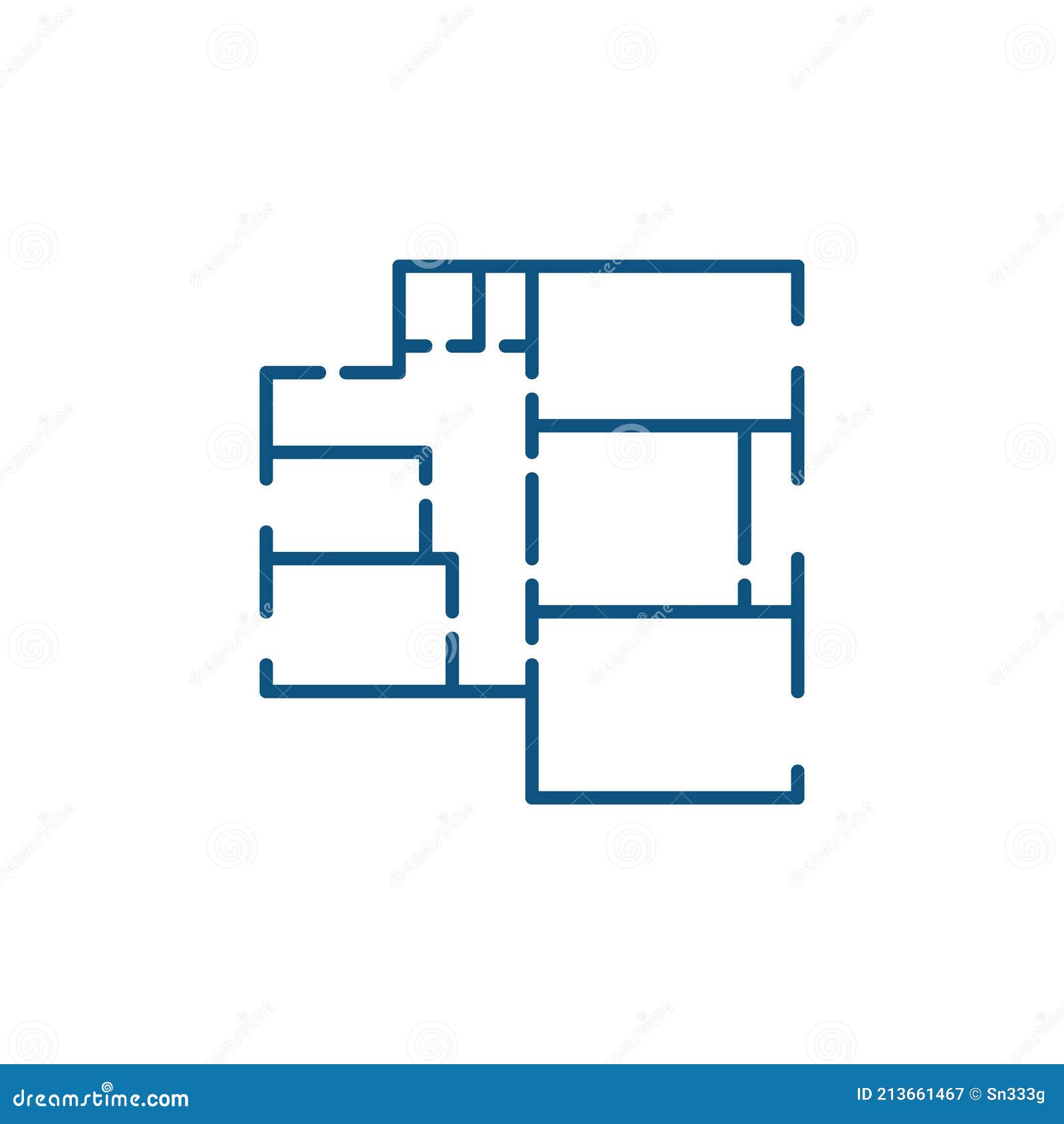 Apartment Floor Plan Vector Concept Simple Blue Icon Stock Vector ...