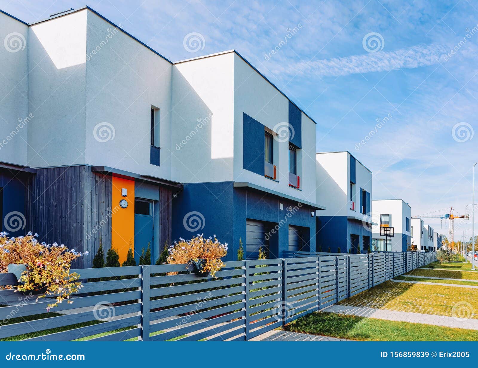 Apartment House and Home Residential Building Complex with Gate Stock ...