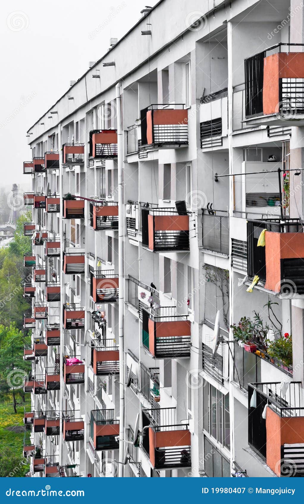 Apartment House Wall - Rows of Balconies Stock Image - Image of ...