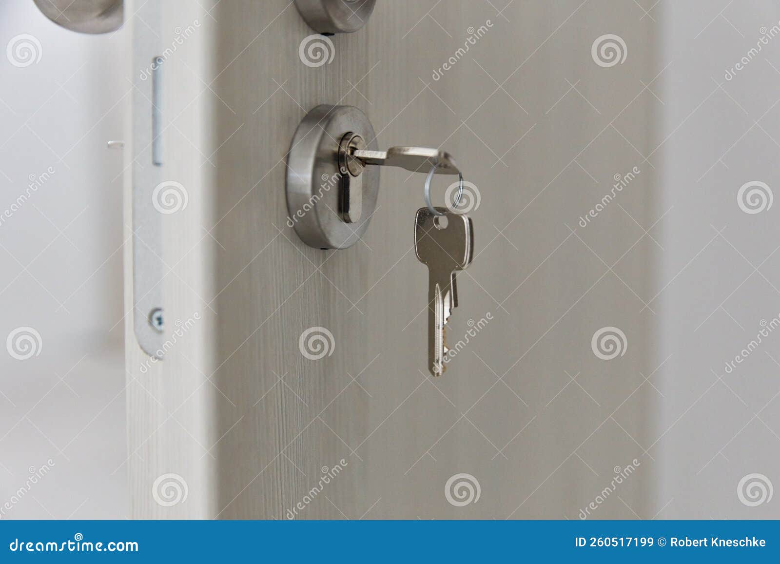 Apartment Key is in the Door Lock Stock Image - Image of entrance, door ...