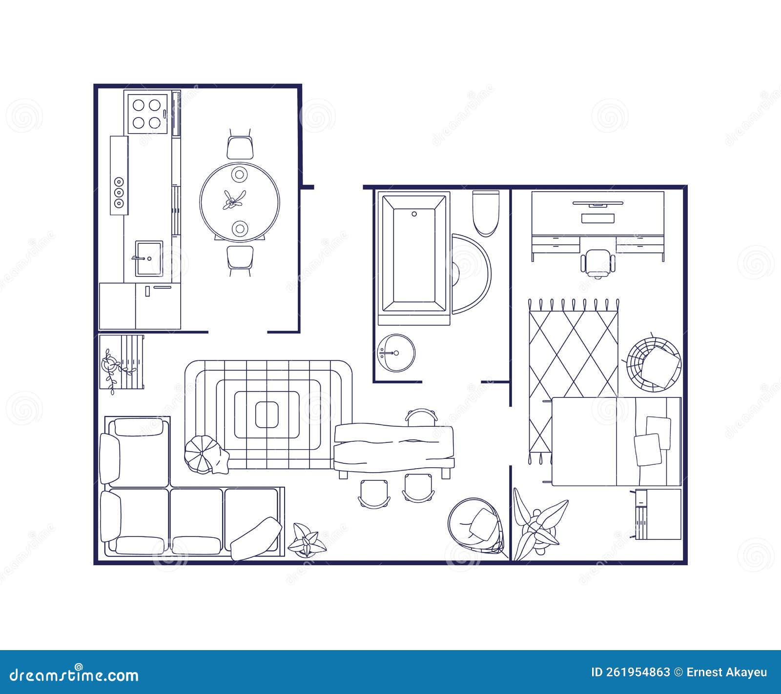 Apartment Layout, Floor Plan Overhead. Outlined Floorplan, Home ... Apartment Layout, Floor Plan Overhead. Outlined Floorplan, Home ...