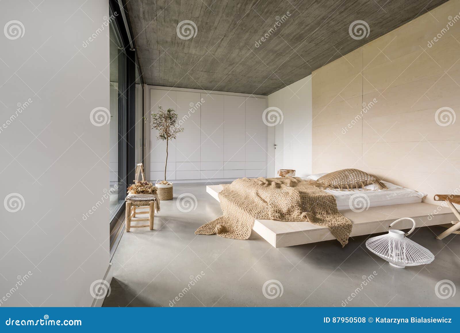 Apartment with marital bed stock photo. Image of comfort - 87950508