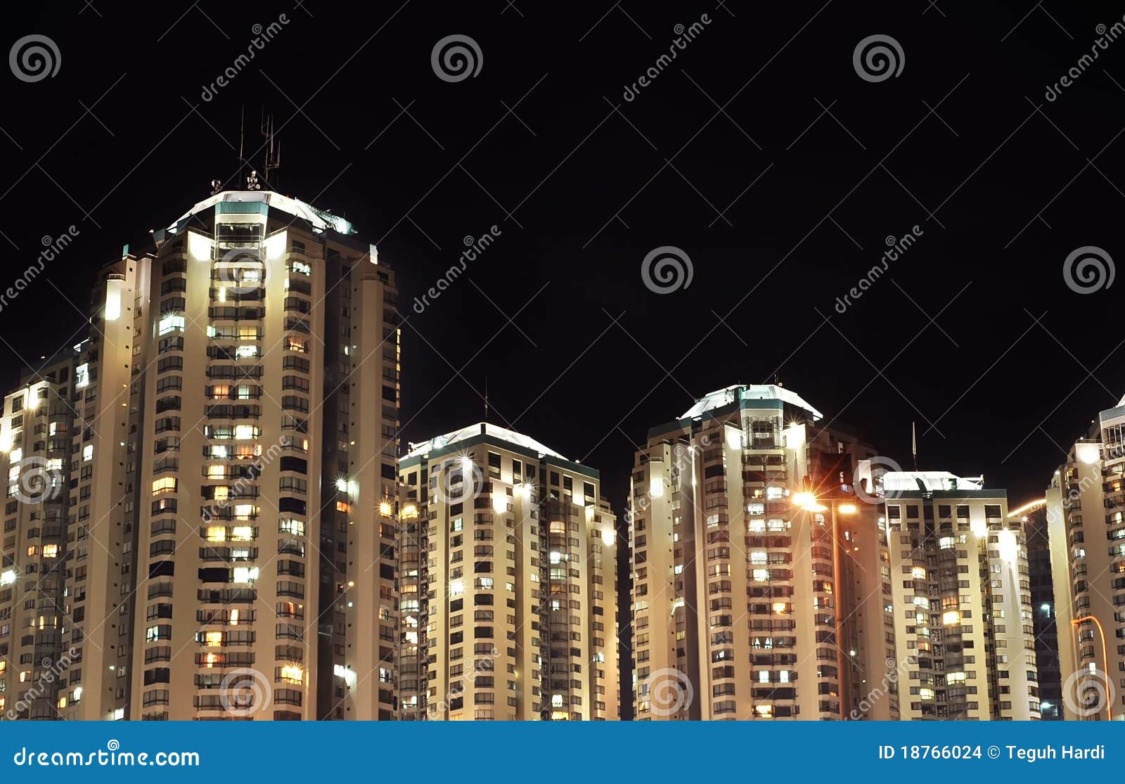 Apartment at night stock photo. Image of residence, window - 18766024
