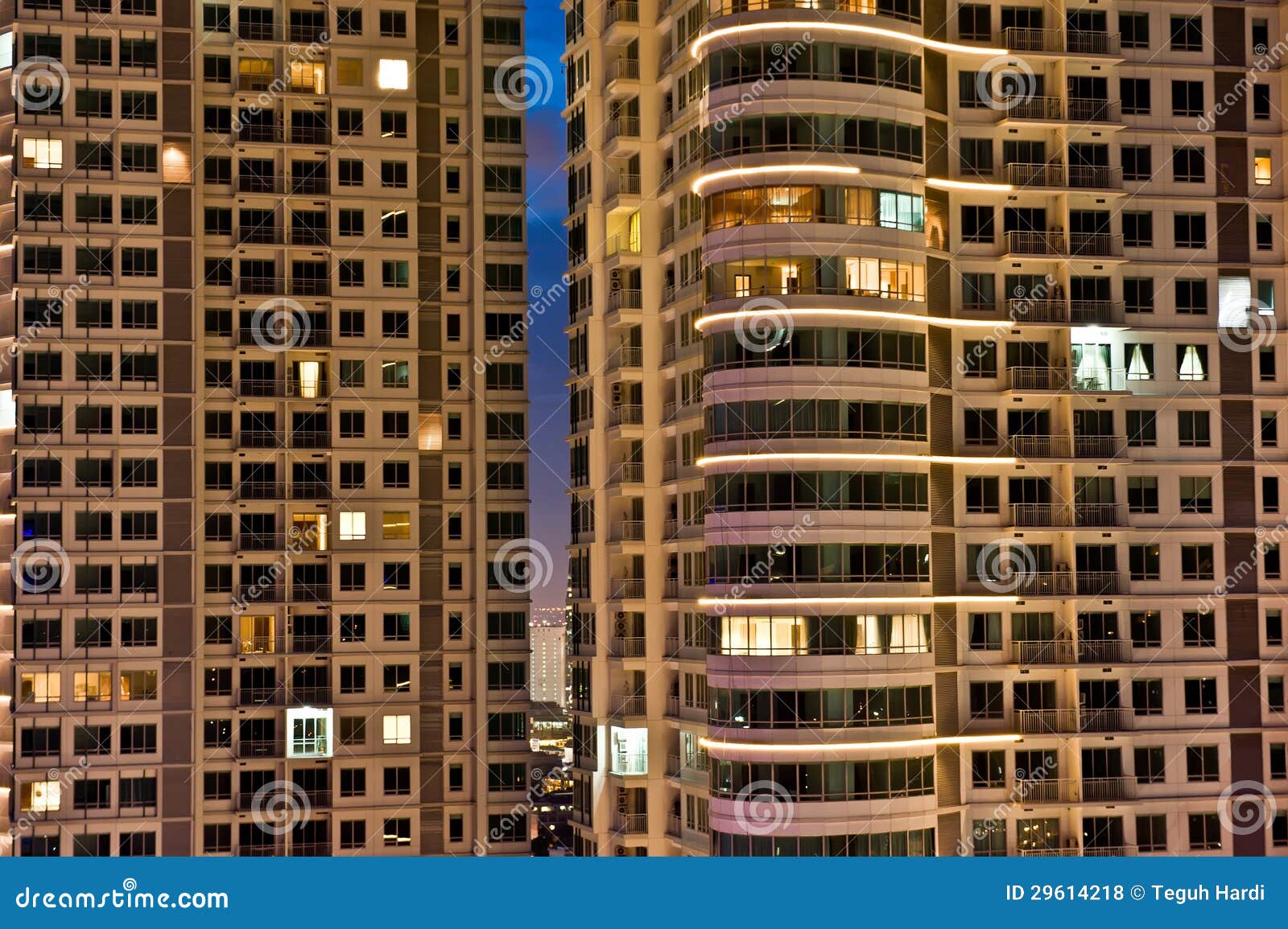 Apartment at night stock photo. Image of domestic, condominium - 29614218