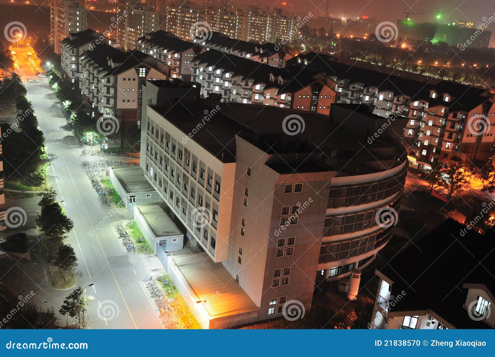 Apartment night scenes stock photo. Image of buildings - 21838570